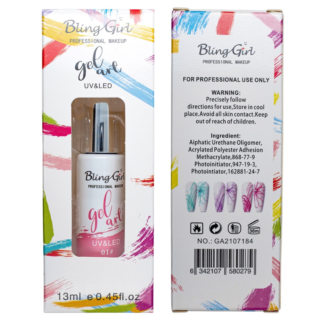 Bling Girl Gel Art UV & LED Gel Polish 12Colours Set 13ml [7262 ...